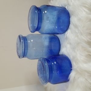Vintage | Kitchen | Vintage Cobalt Blue Bubble Glass Canisters | Poshmark